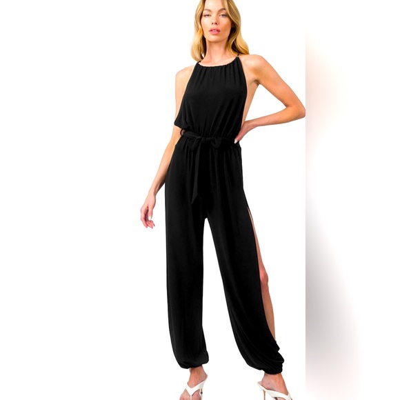 Zenana Outfitters | Pants & Jumpsuits | Nwt Ity Halter Neck Tie Waist ...